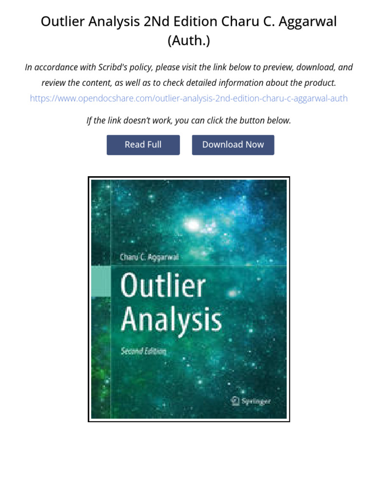 Outlier Analysis 2nd Edition Charu C. Aggarwal (Auth.) | PDF ...
