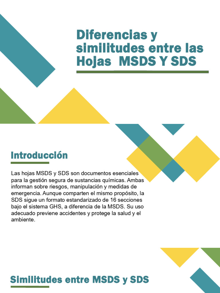 MSDS vs SDS: Claves de Seguridad Química | PDF
