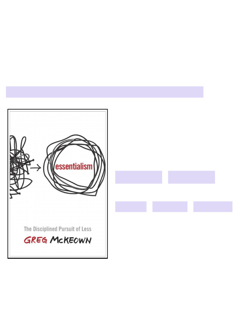 Essentialism The Disciplined Pursuit of Less Mckeown Greg available ...