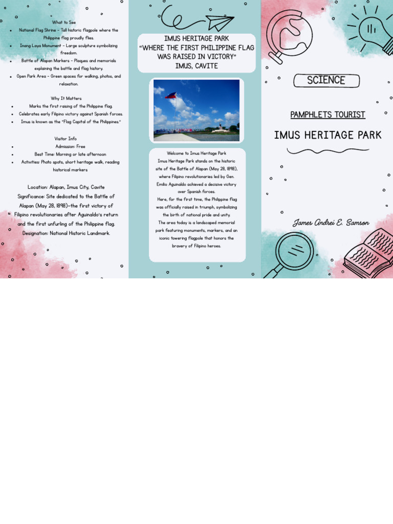 Turquoise and Red Doodle Watercolors Project Creativity Tri-Fold ...