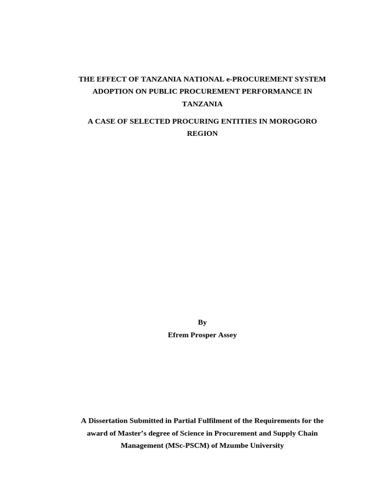 Efraim Final Report 1 | PDF | Procurement | Statistics