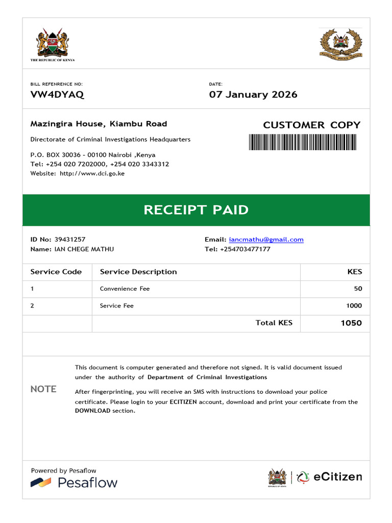 Clearance Receipt | PDF