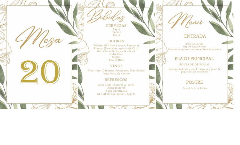 Menus Boda | PDF