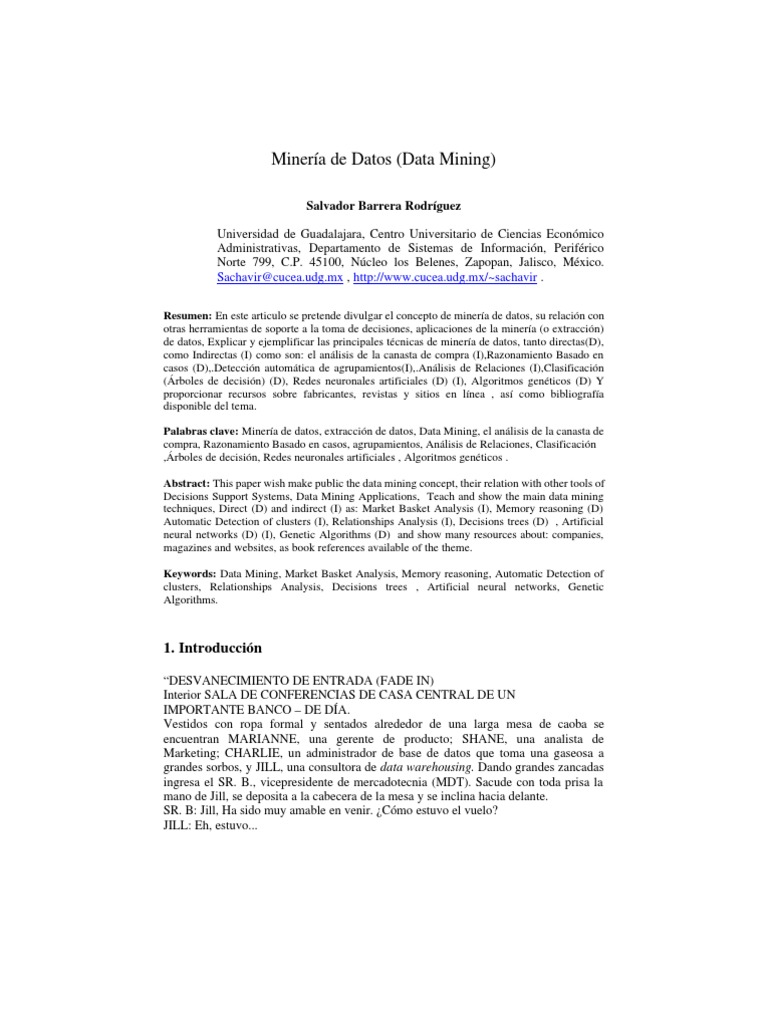 Data Mining Pdf Procesamiento De Datos Red Neuronal Artificial