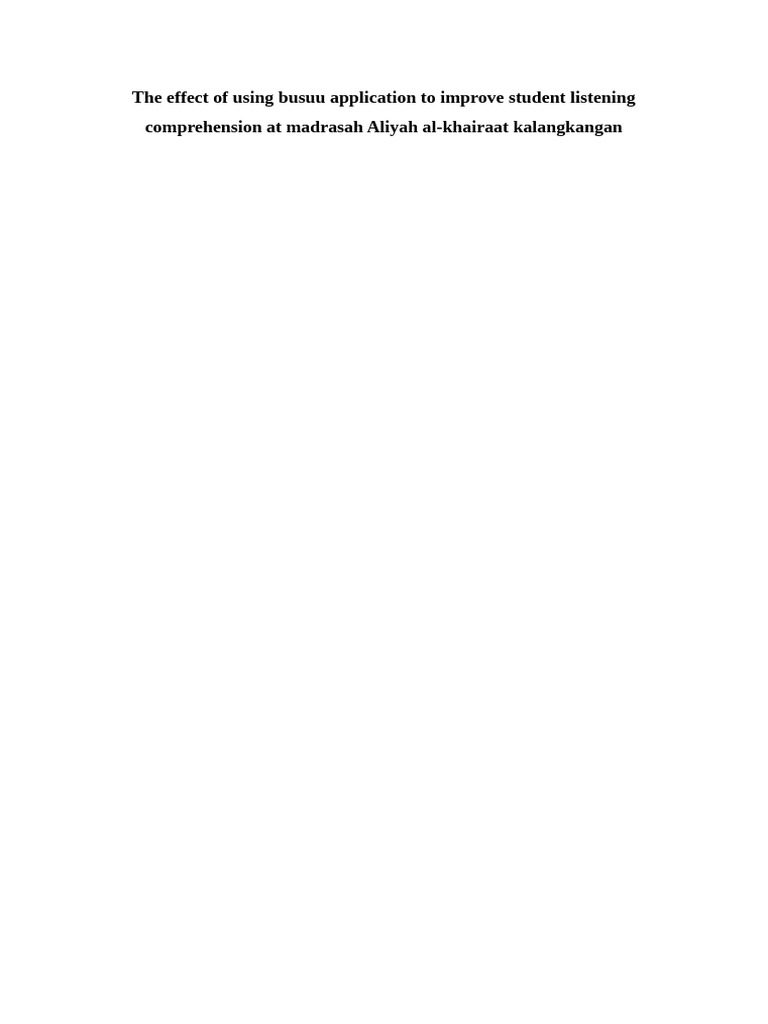 Proposal Listening Busuu | PDF | Reading Comprehension | Learning