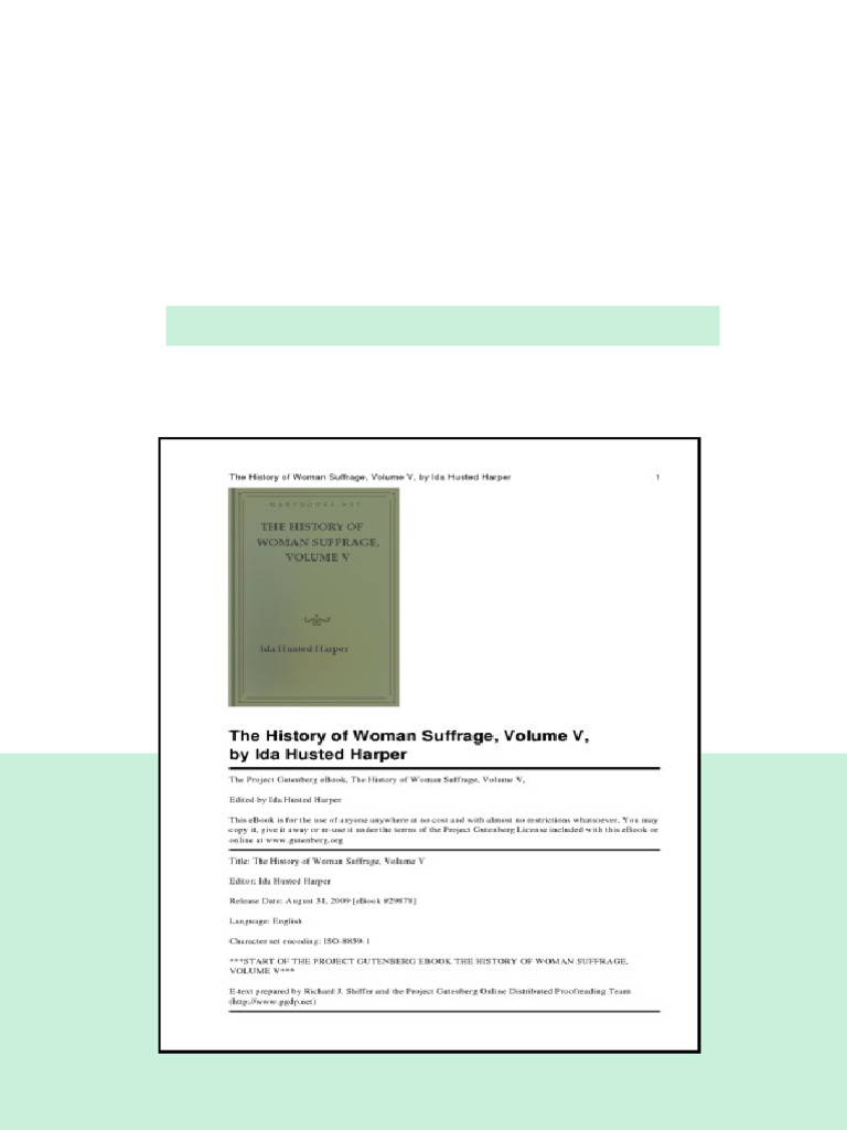 The History Of Woman Suffrage Volume V Harper Ida Husted online pdf | PDF