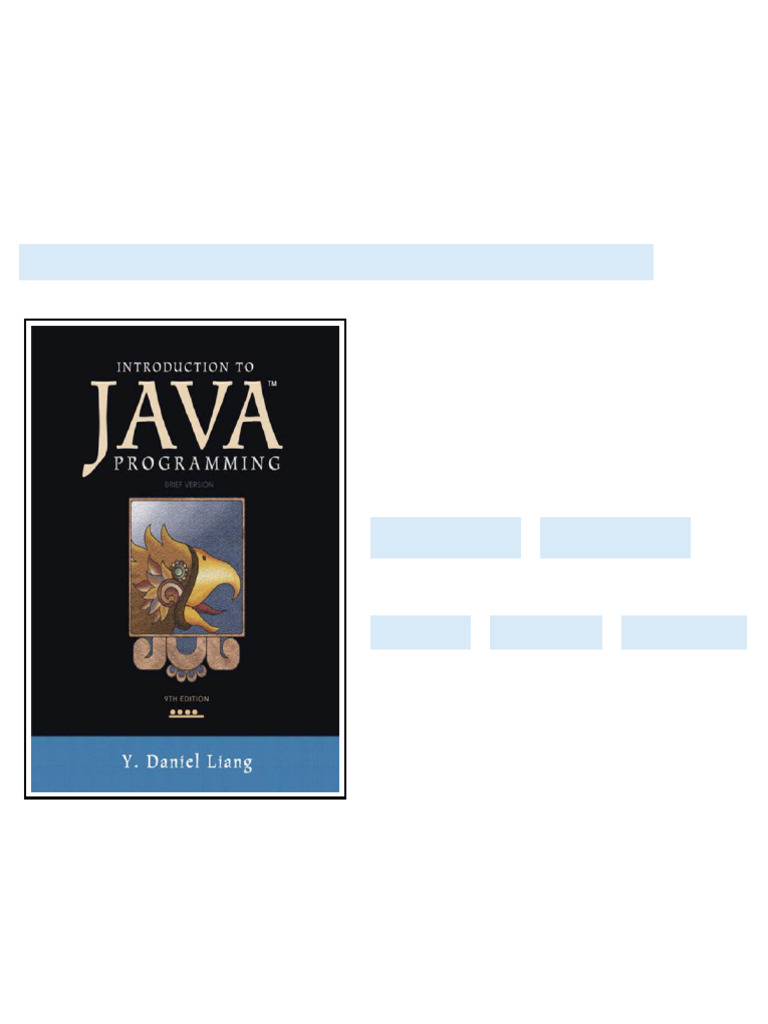 Introduction to Java Programming Brief Version 9th Complete Edition | PDF