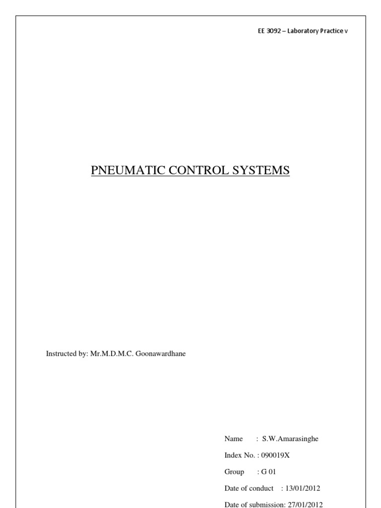 Pneumatic Control Systems | PDF | Pneumatics | Control System