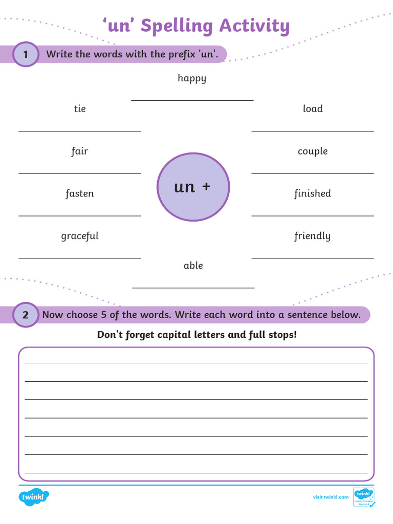 Un Spelling Activity for Kids | PDF