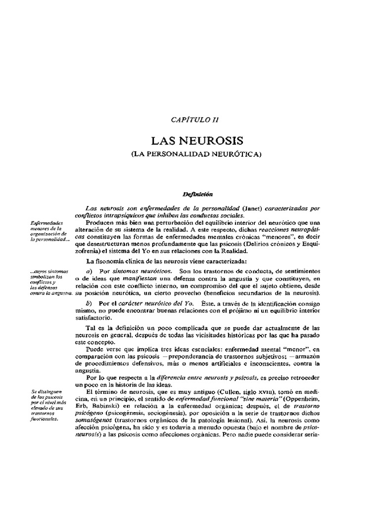 las neurosis - henri ey | PDF | Neurosis | Sicología