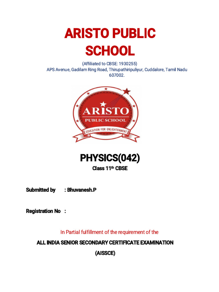 Class 11 Physics Project on Bernoulli's Principle | PDF