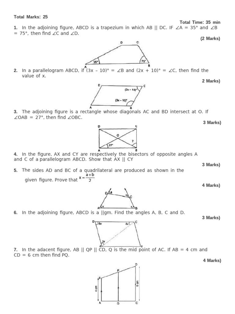 Geometry Problems: Angles & Proofs | PDF