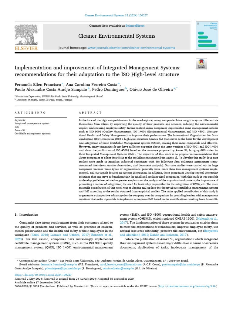 17.Implementation and Improvement of Integrated Management Systems ...