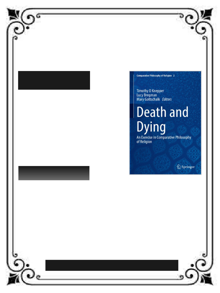 Death and Dying An Exercise in Comparative Philosophy of Religion ...