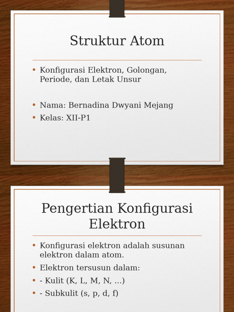 Struktur Atom Konfigurasi Elektron Lengkap | PDF