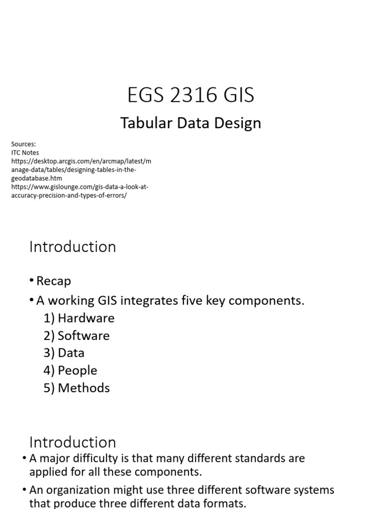 EGS 2316 Tabular Data Design-17th-Nov2025 | PDF | Geographic ...