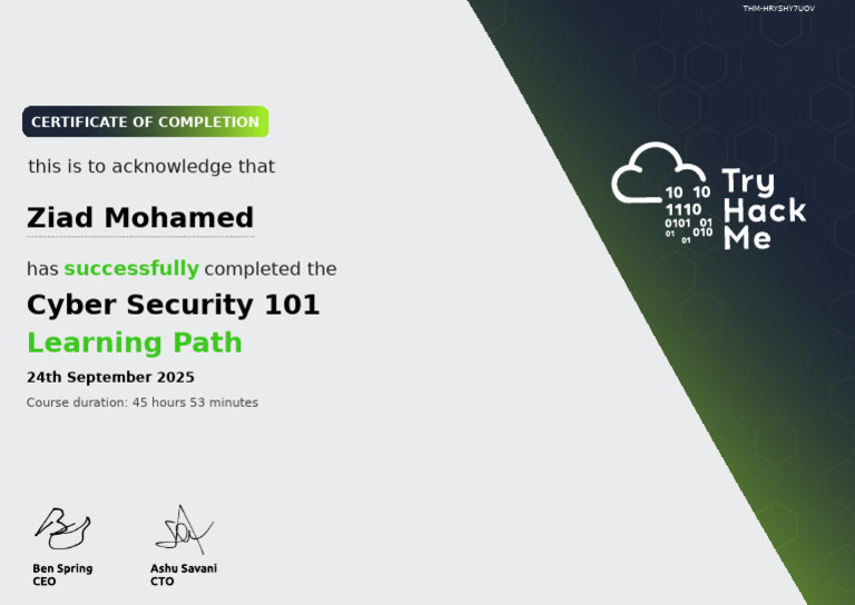 Try Hacke Me Certificate | PDF