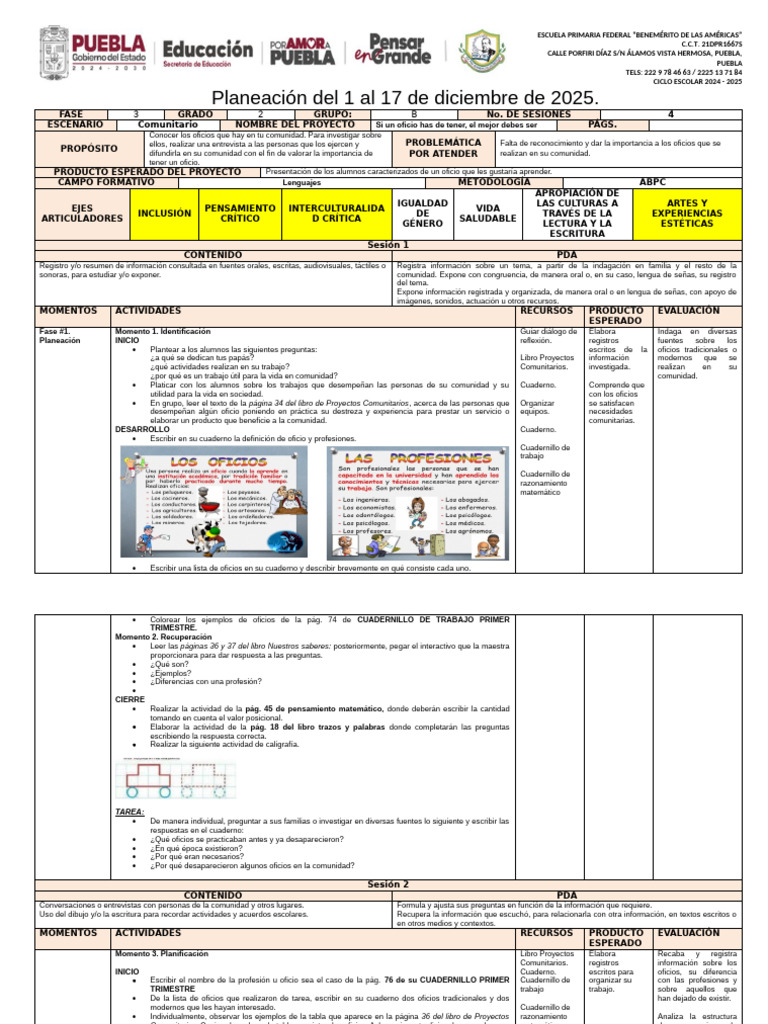 2° ABC PLAN 1-17 DE DICIEMBRE | PDF | Multiplicación | Tradiciones