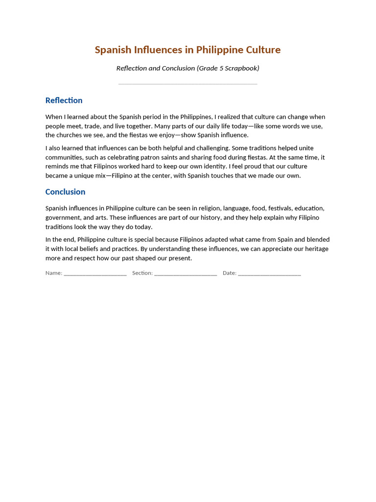 Spanish Influence on Philippine Culture | PDF