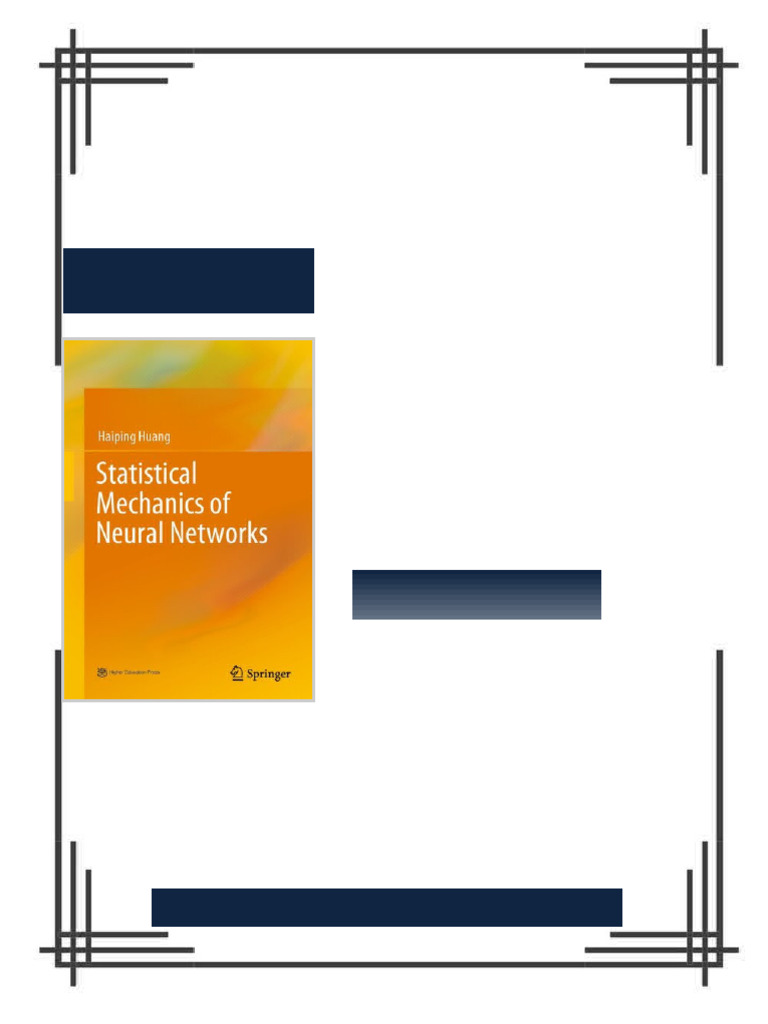 Statistical Mechanics of Neural Networks 1st Edition Haiping Huang ...