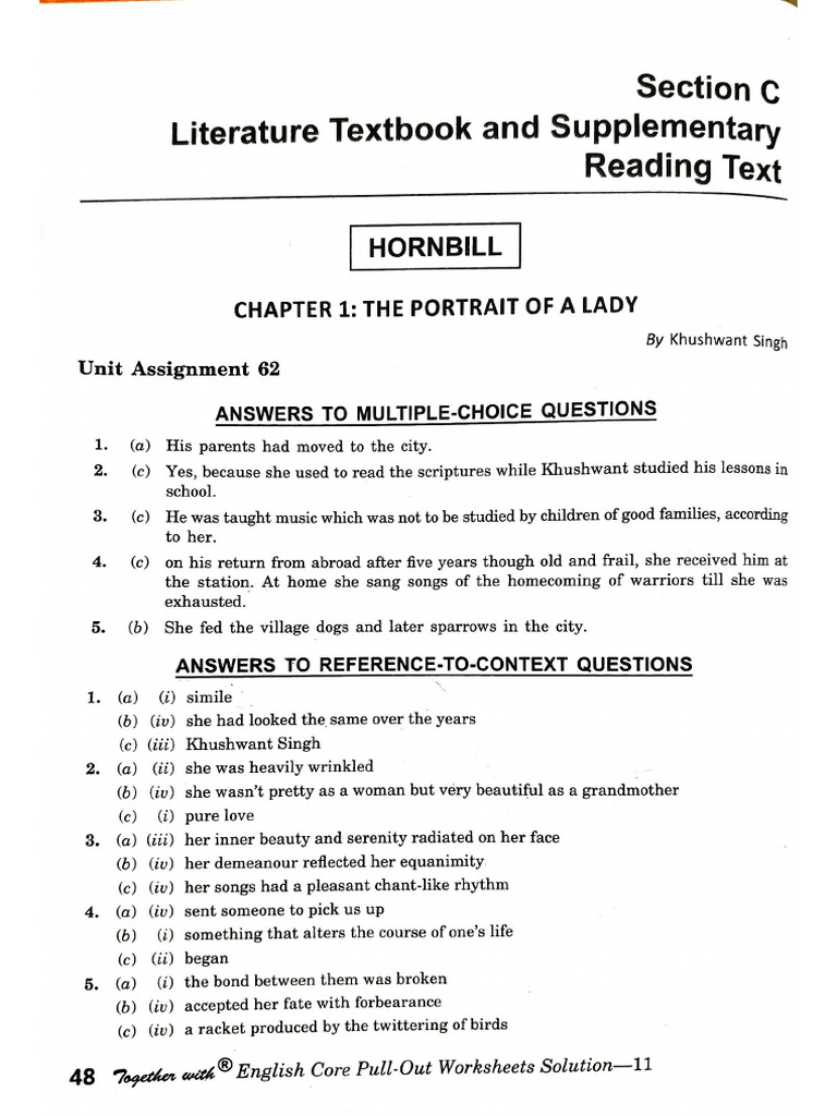 Class 11 Pull Out Sheets Answer Key | PDF