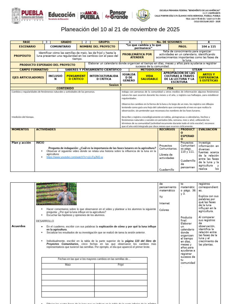 2 ABC Plan 10-21 Nov | PDF | Calendario | Luna
