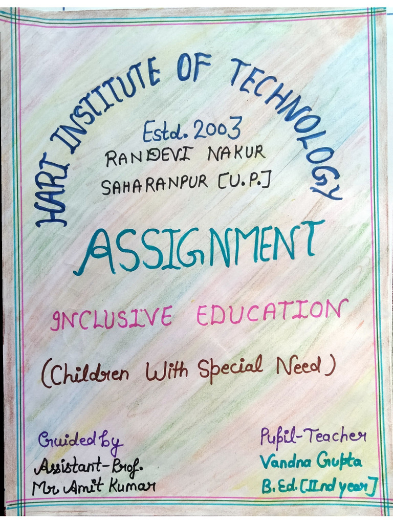 Inclusive Education Assignment | PDF