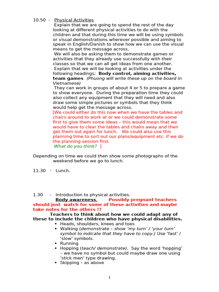 Physical Activities From 9th June | PDF