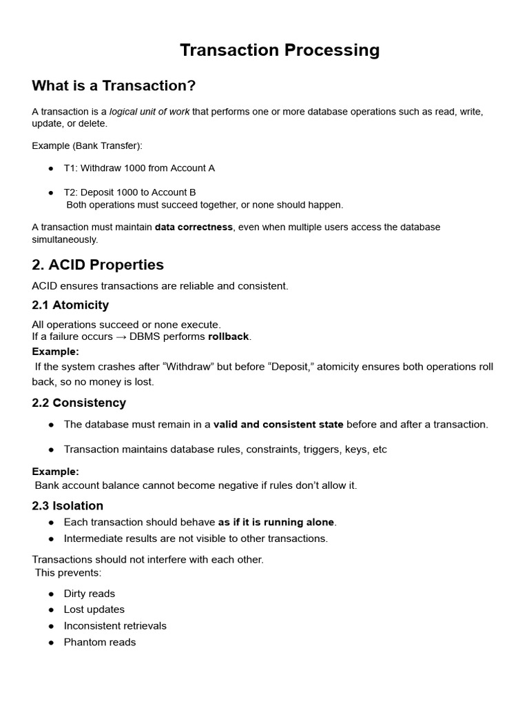 Understanding Transaction Processing Basics | PDF | Database ...