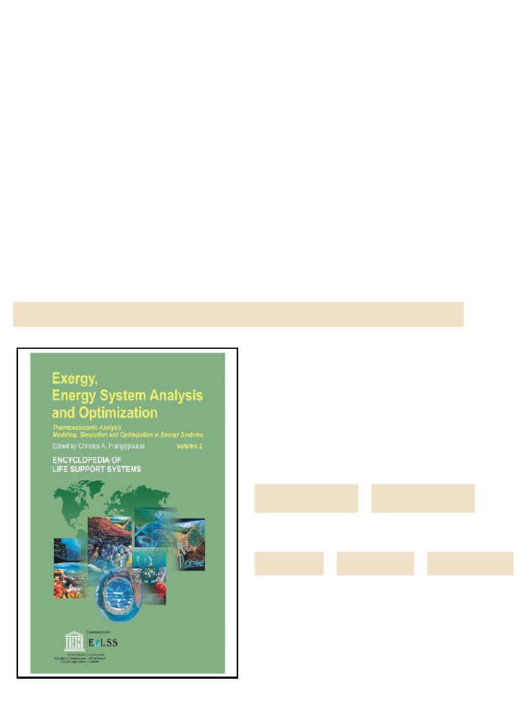 (Ebook) EXERGY, ENERGY SYSTEM ANALYSIS AND OPTIMIZATION: Thermoeconomic ...