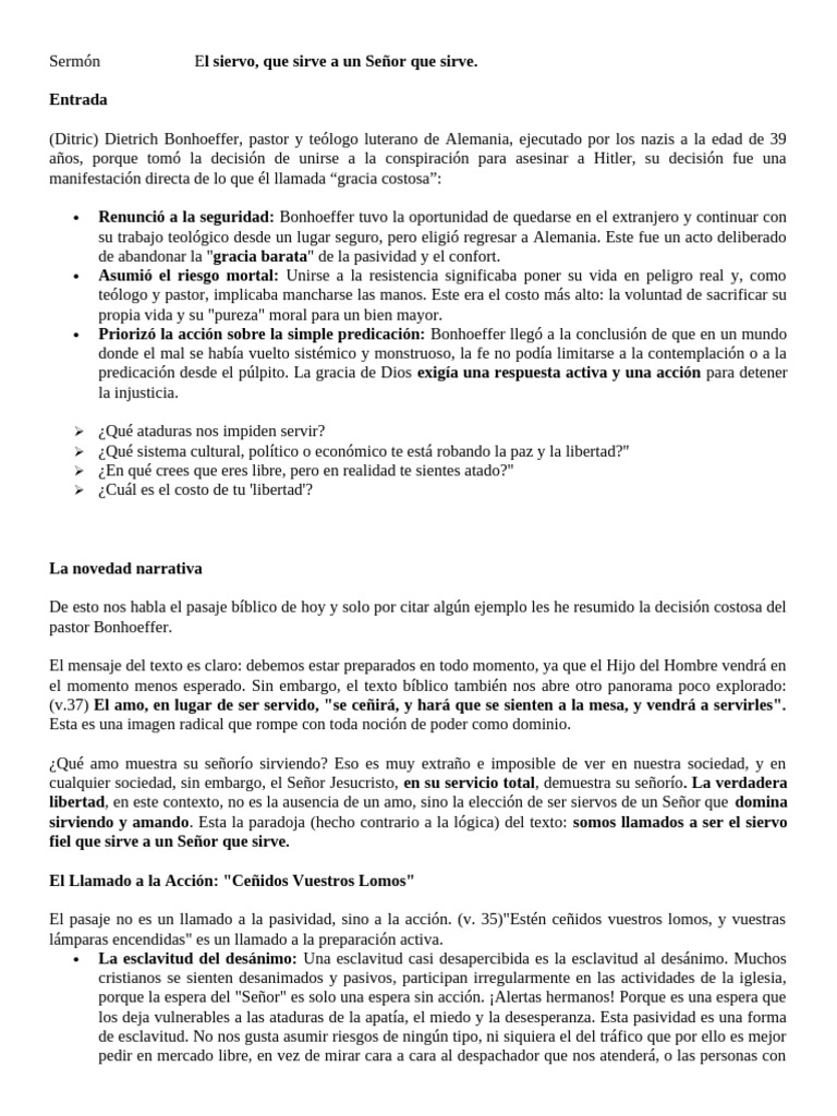 El Siervo, Que Sirve | PDF | Gracia divina | Bienaventuranzas