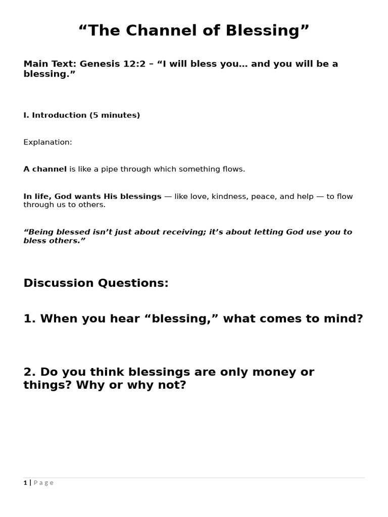 Channeling God's Blessings to Others | PDF | Elijah