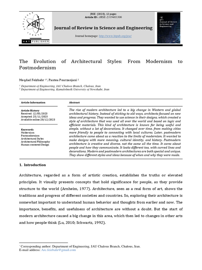 The Evolution of Architectural Styles Fr | PDF | Postmodernism | Modernism