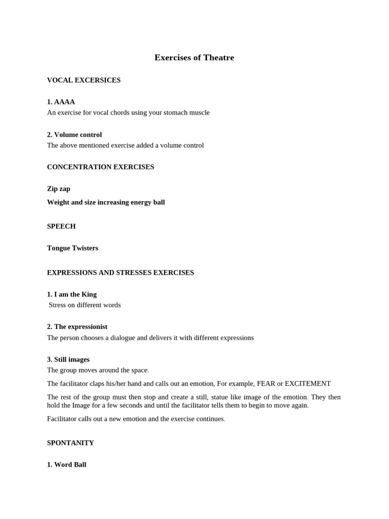 Theatre Exercises Scanned | PDF