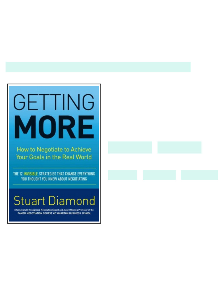 Getting More Stuart Diamond available any format | PDF
