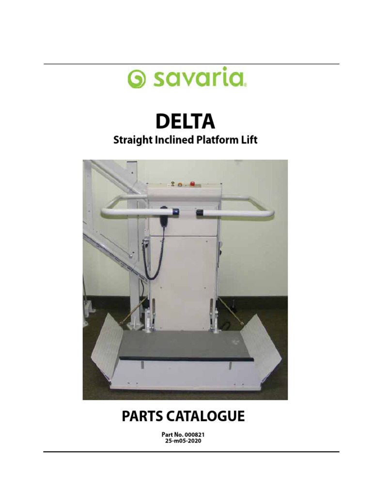 Delta Platform Lift Parts Catalogue | PDF | Equipment | Machines