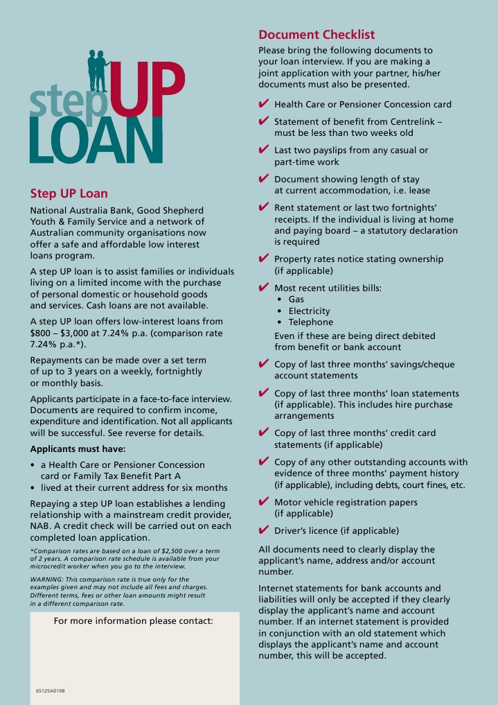 Step Up Loan Checklist 021208 | PDF | Loans | Cheque