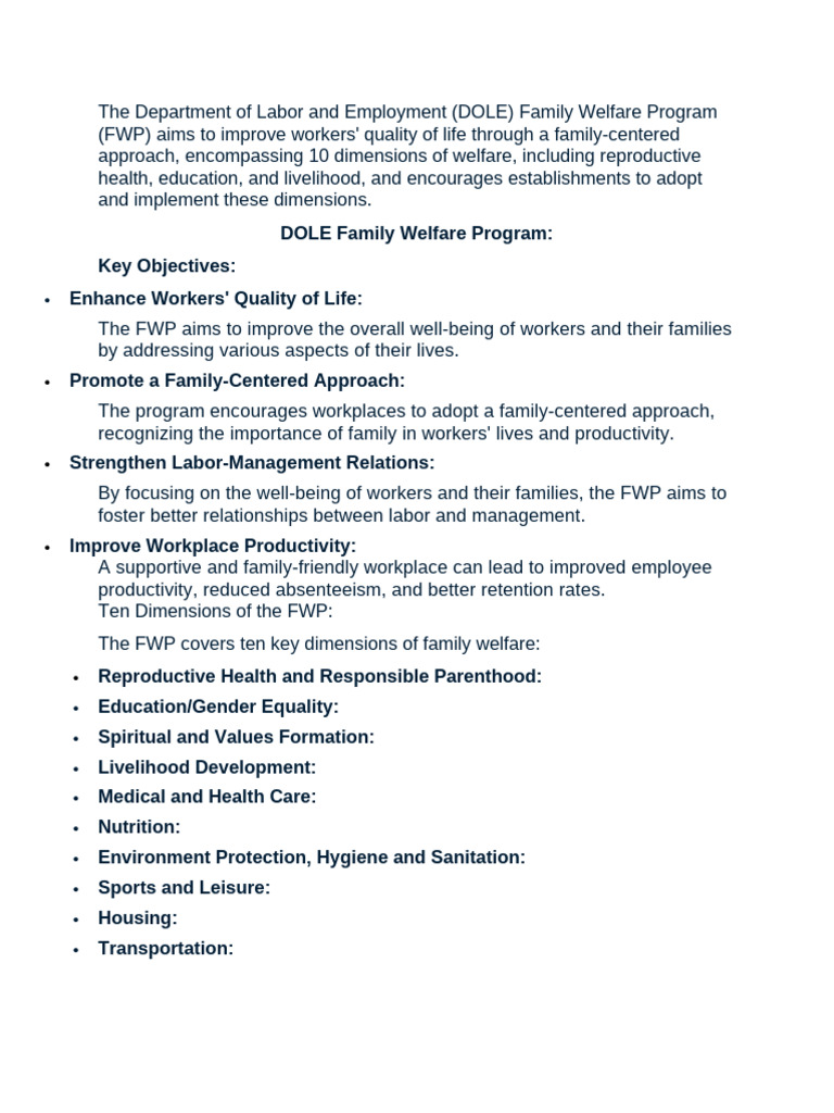 The Department of Labor and Employment FWP | PDF | Employment | Social ...