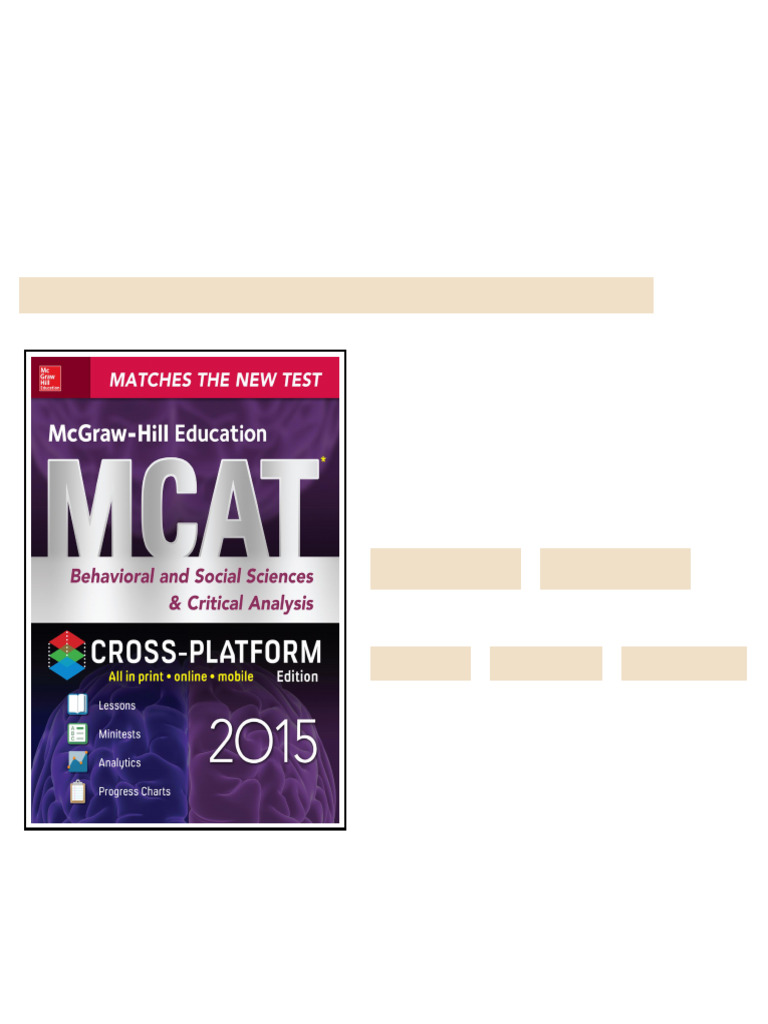 MCAT Behavioral and Social Sciences & Critical Analysis George J ...