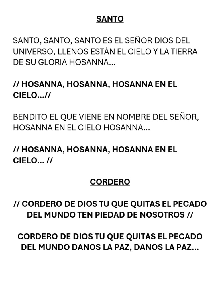 Santo y Cordero | PDF
