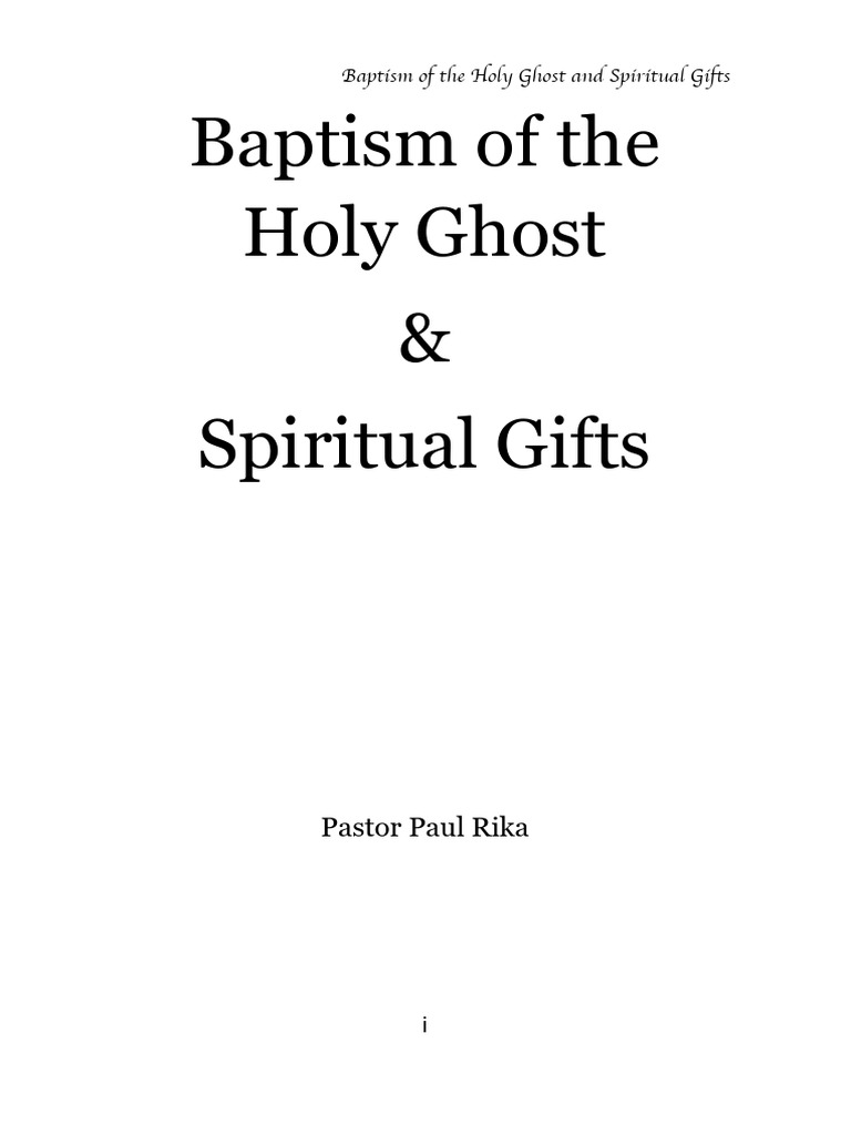 Baptism of The Holy Ghost | PDF | Baptism With The Holy Spirit | Baptism
