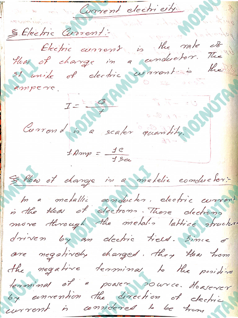 Current Electricity-Chapter 3 Physics Class 12 | PDF