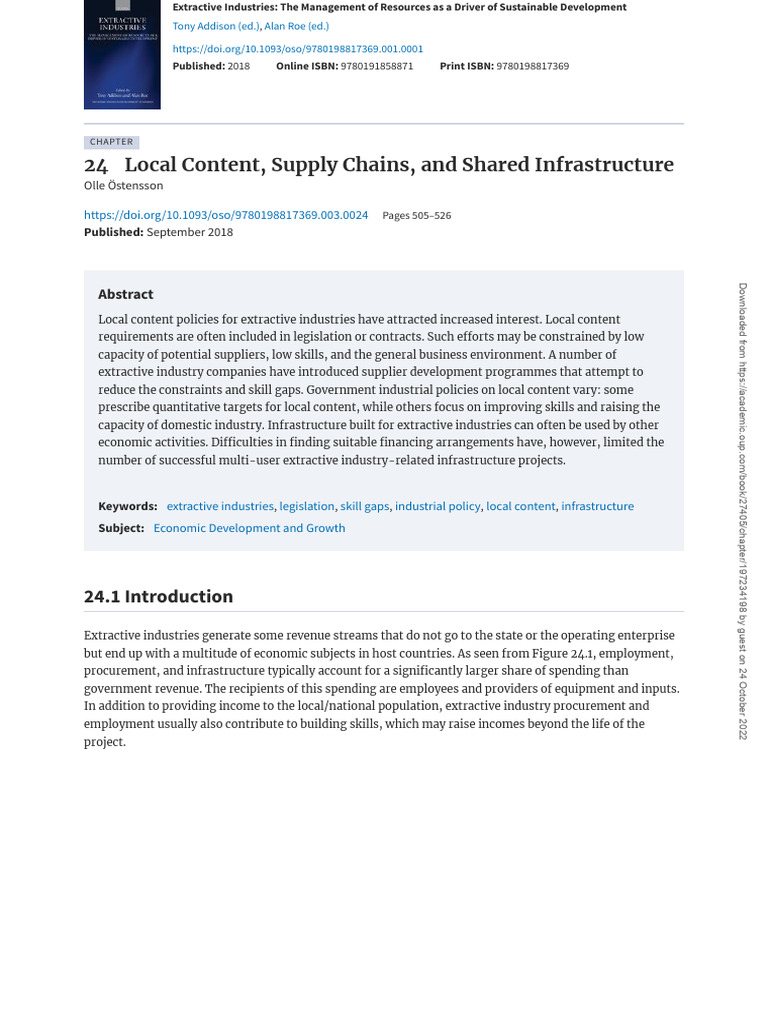 24 Local Content, Supply Chains, and Shared Infrastructure | PDF ...