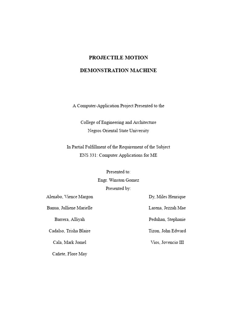 Projectile Motion Demonstration Machine | PDF | Trajectory