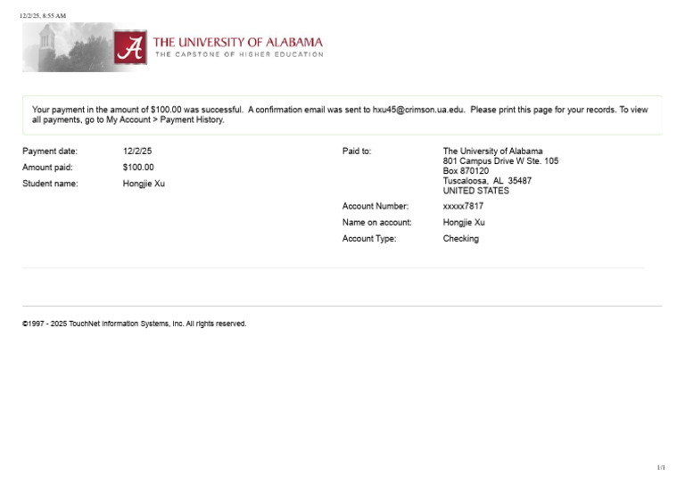 2025 for Spring Intl Stu Fee | PDF