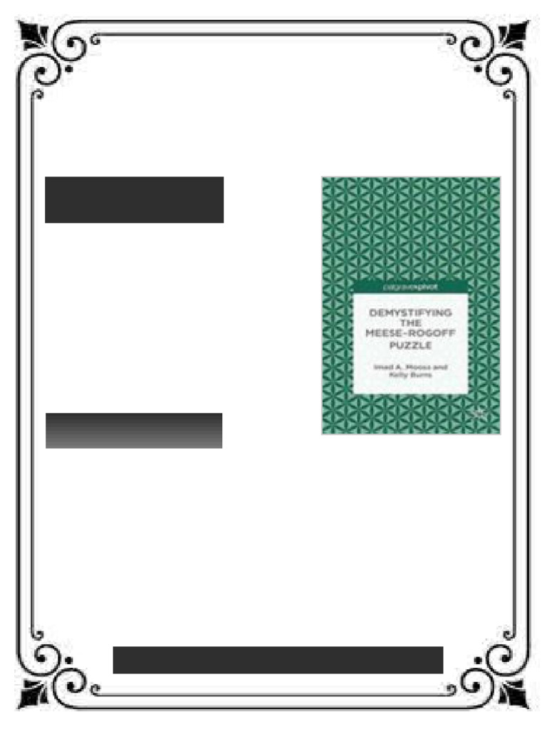 Demystifying The Meese rogoff Puzzle 1st Edition Imad A. Moosa latest ...