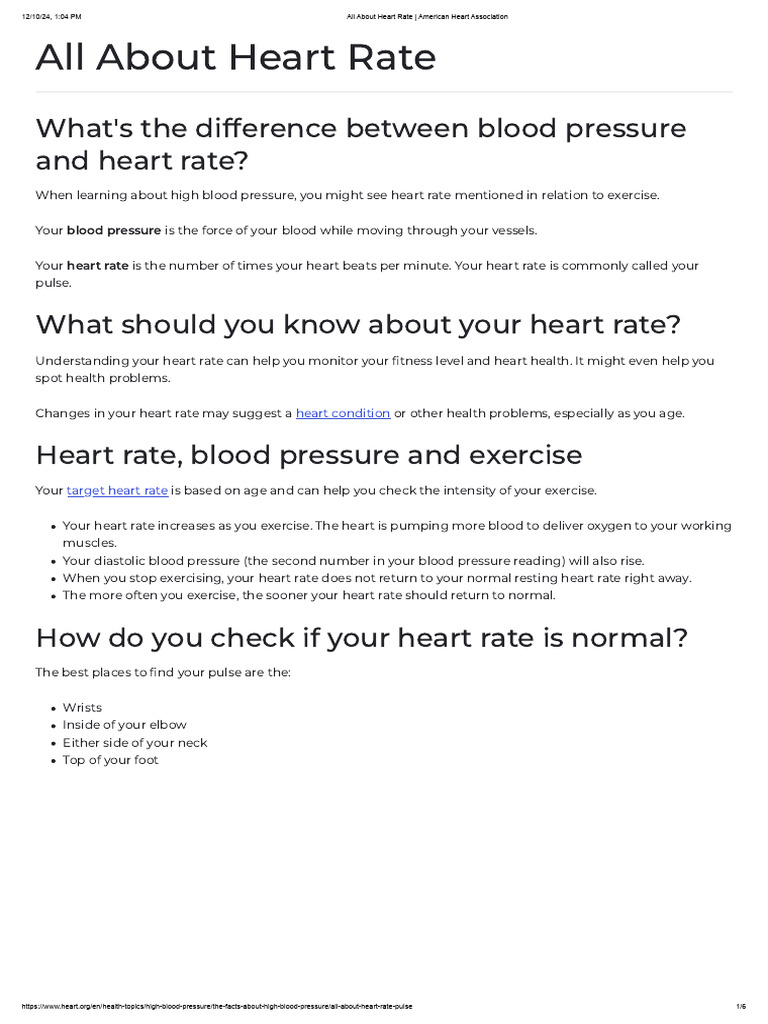 All About Heart Rate | PDF | Heart | Heart Rate