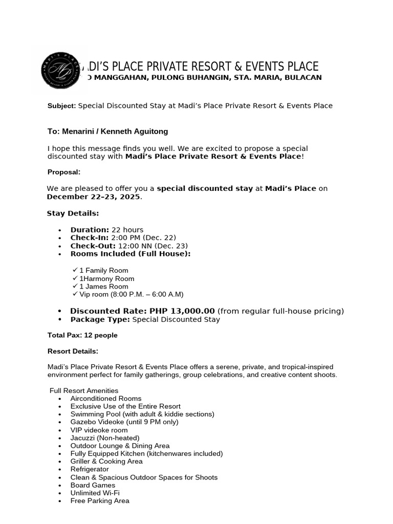 Xdeal Proposal Casa Hiraya | PDF
