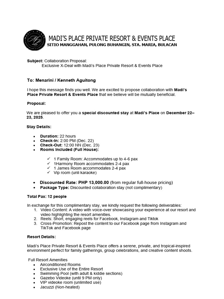 Xdeal Proposal Merini_Kenneth Aguitong | PDF