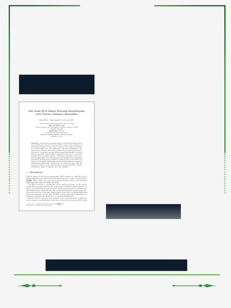 One Lead ECG Based Personal Identification with Feature Subspace ...